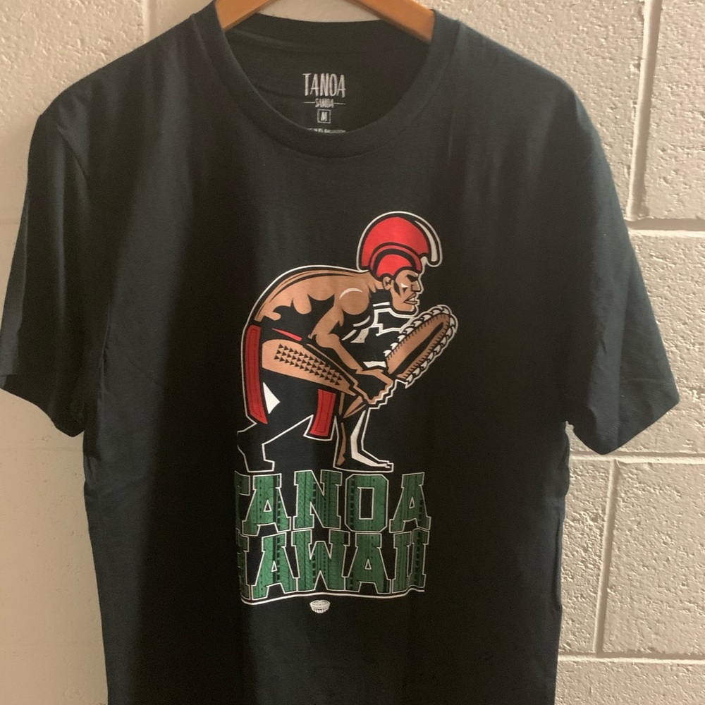 Tanoa Hawaii Polynesian Warrior Men’s Black T-Shirt - Gem
